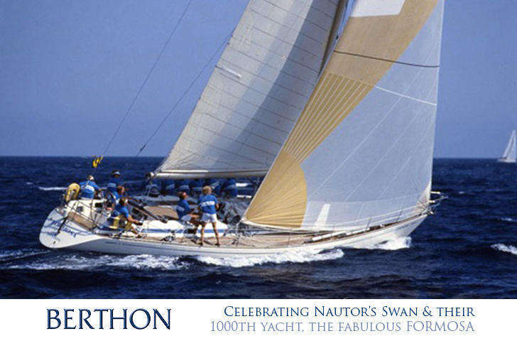 Nautor’s Swan with Jennifer Stewart & their 1000th yacht, FORMOSA